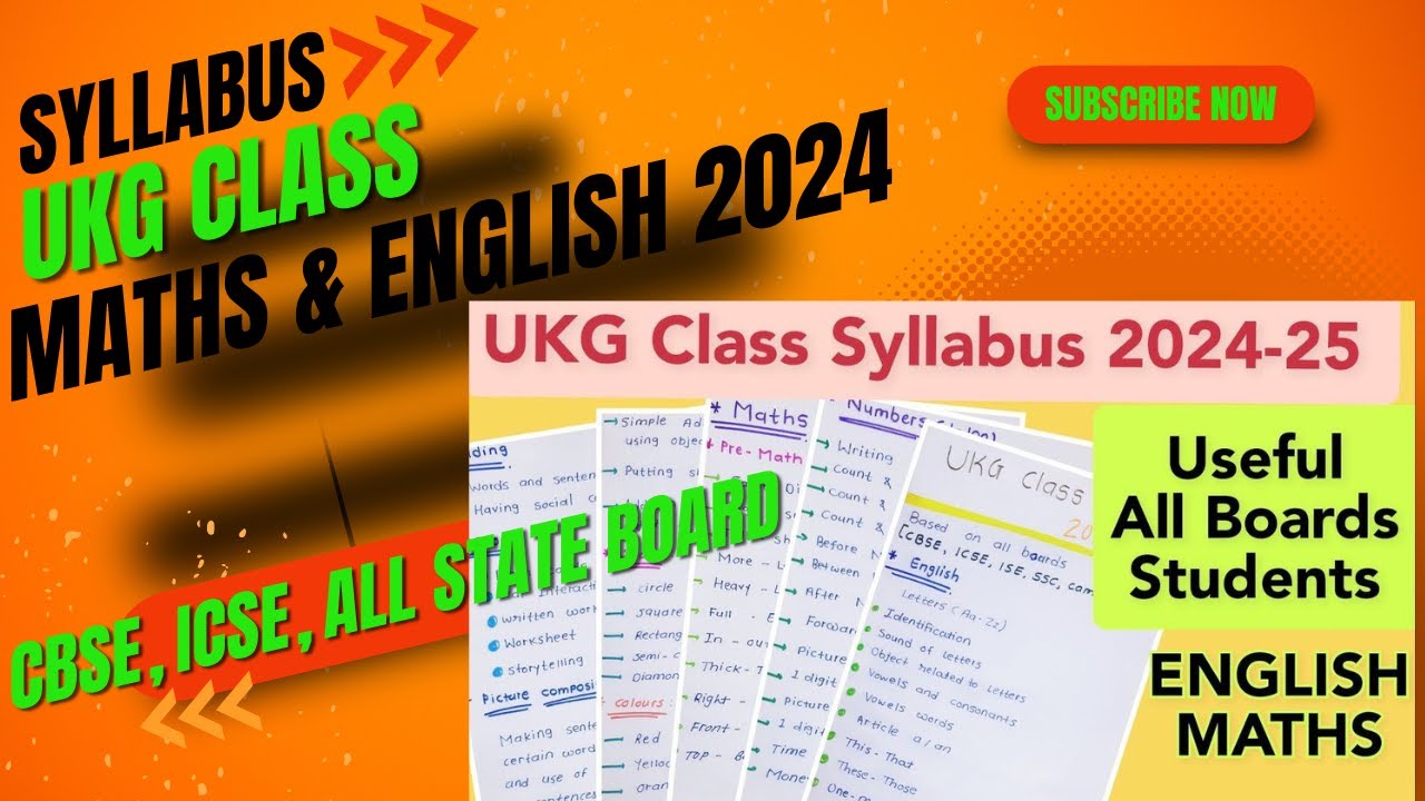 UKG| UKG CLASS SYLLABUS|UKG M ATHS SYLLABUS 2024 |UKG ENGLISH SYLLABUS ...