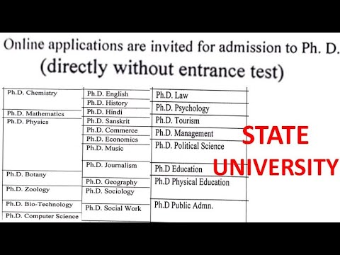 Direct PhD Admission Notification With Out Entrance Test in State ...
