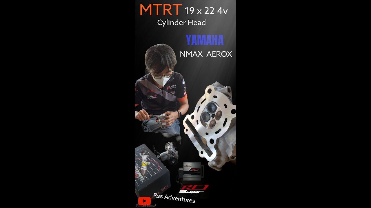 New MTRT 19 x 22 Cylinder Head 4v Aerox / Nmax - YouTube