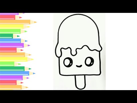 How to draw cute lemon popsicle |easy kid drawing tutorial| beginners ...