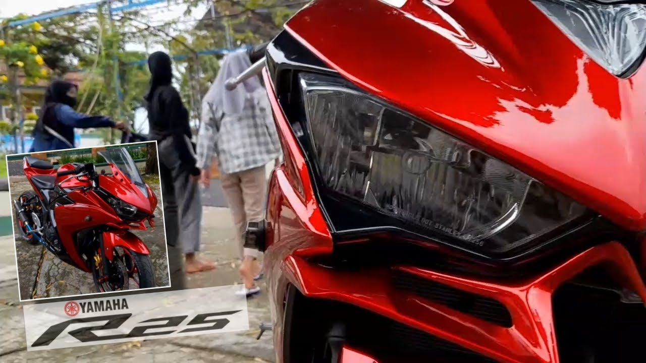 YZF R25 MODIFIKASI UPGRADE WARNA MERAH CANDY - YouTube