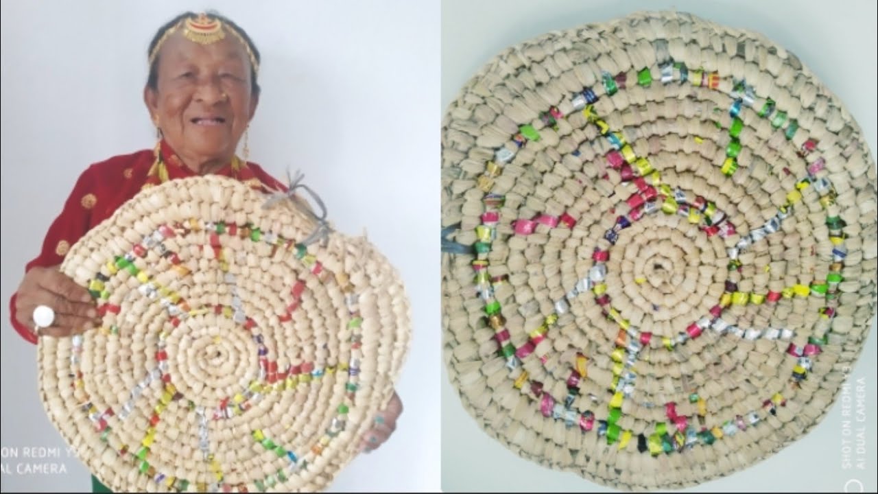 83 Years Old Our Grandmother Making Corn Husk Mat || Nepali Handmade ...