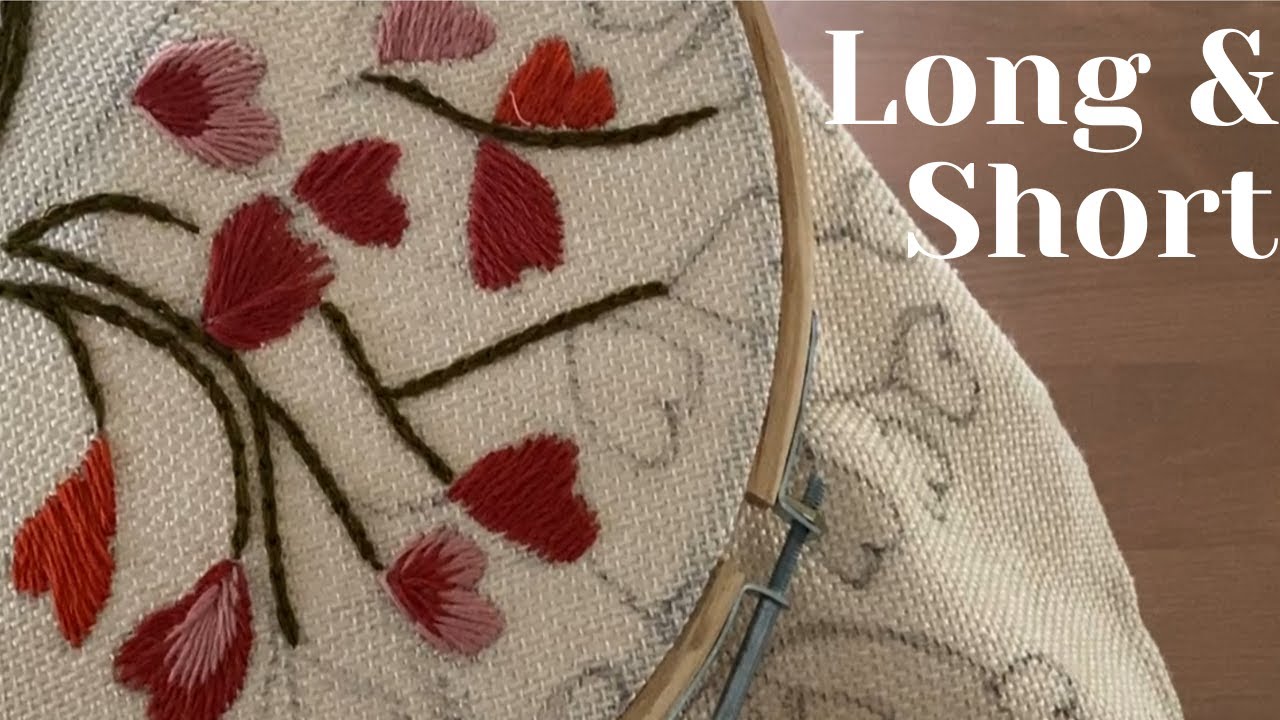 Long and Short floral embroidery stitch for beginners - YouTube