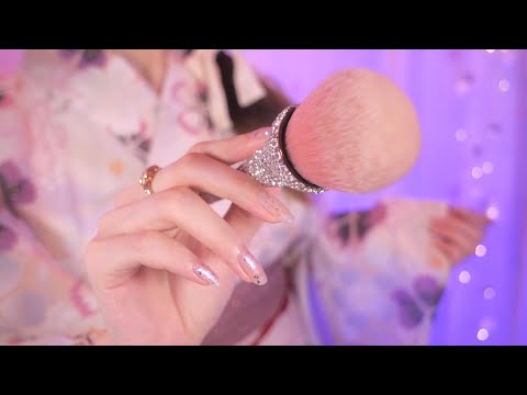 ASMR Soft & Calm 😴 Close up Ear to Ear Whispering & Hand Movements, Face Brushing for Sleep