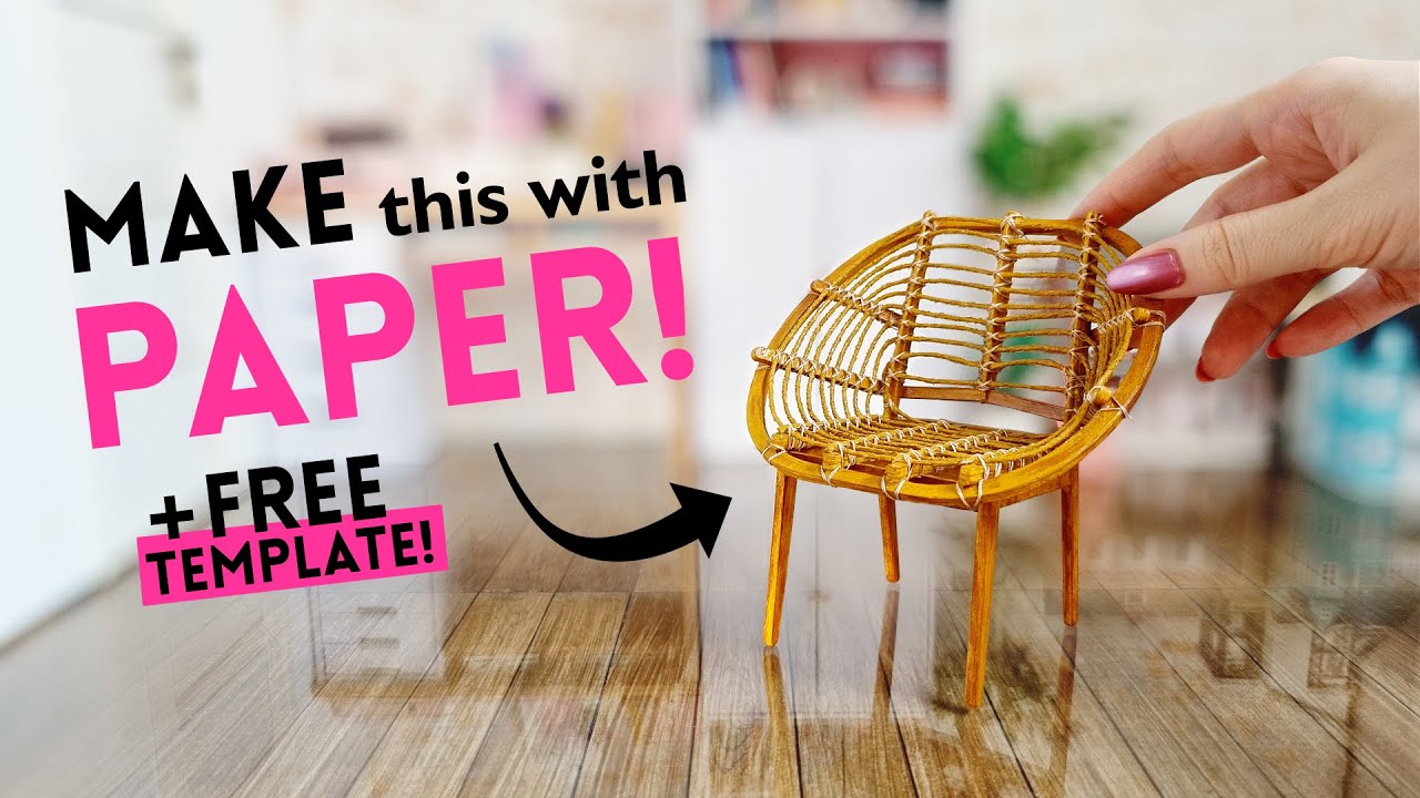 Miniature ARMCHAIR for Barbie dolls | How to make a little Rattan Chair ...