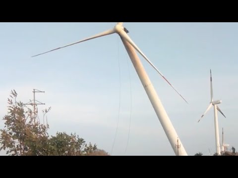 wind turbines demolition - YouTube