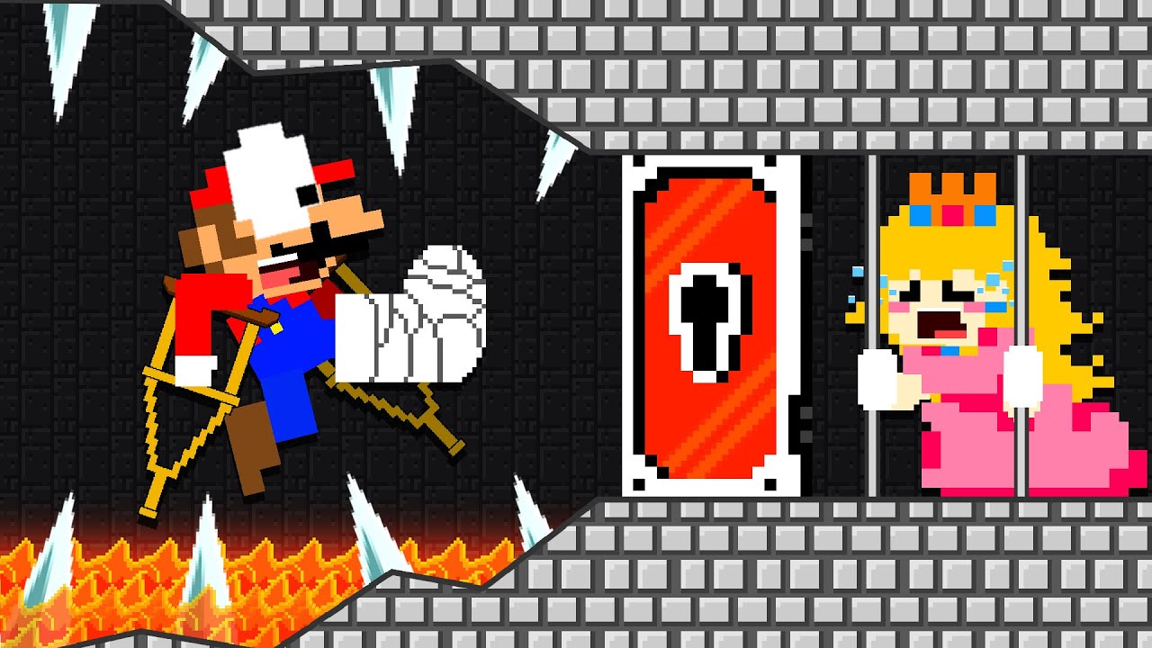 Mario and His Broken Leg Rescue Peach from Bowser Prison | Game ...