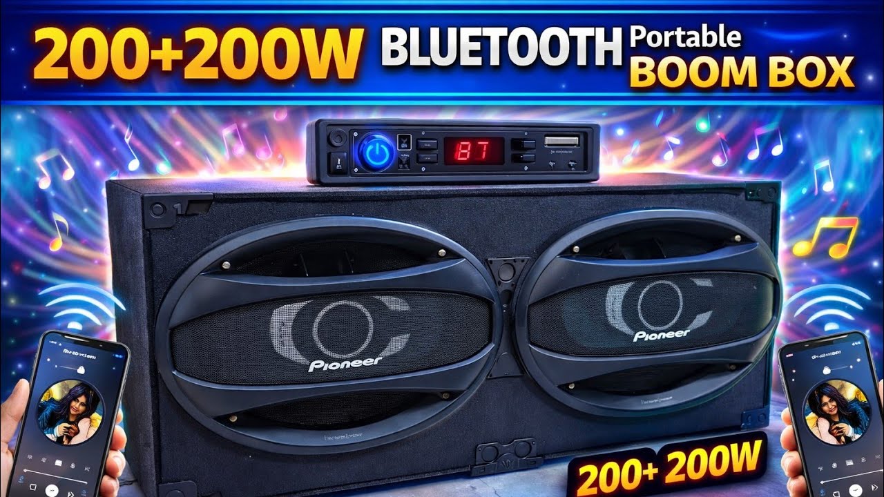 200+200w Bluetooth Portable BOOM BOX - YouTube