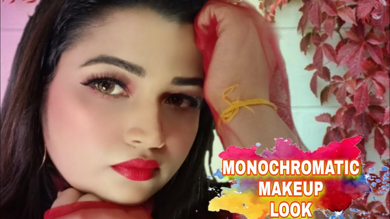 Monochromatic Makeup Look! Red Monochromatic Look! #monochromatic # ...