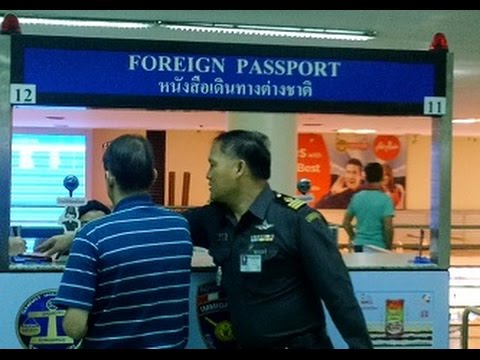 Bangkok's Don Mueang Airport, Arrivals including passport control - YouTube