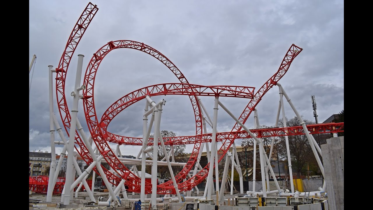Aufbau Wiener Looping (MACK Rides) im Prater - Stand 18.11.2024 - YouTube