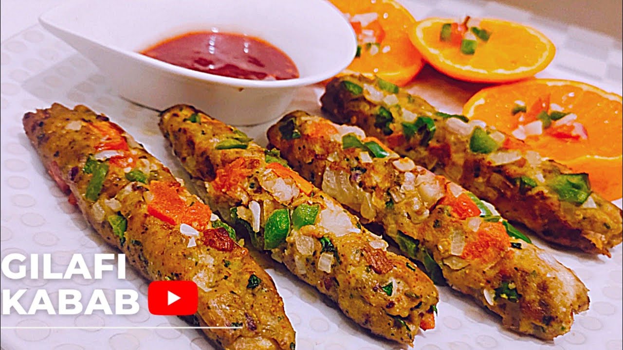 Gilafi Kebab Recipe | Chicken Seekh Kabab Recipe | Easy Recipe ...