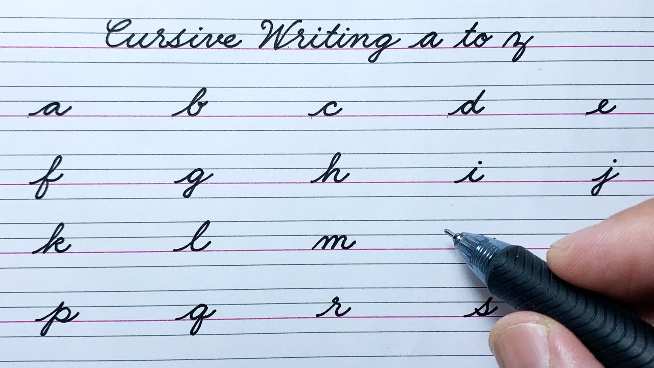Cursive writing A to Z | Cursive letter ABCD | English small letters ...