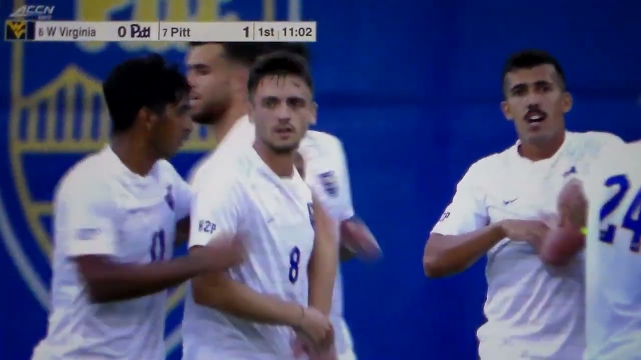 #7 Pitt soccer's Valentin Noel scores goal vs. #6 West Virginia - YouTube