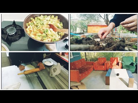BAHÇEYE PIRASA EKTİM🤗TERASIMIN YENİ DÜZENİ👍KAYNATAMA ÇİĞBÖREK KIZARTTIM🍘GÜNLÜK VLOG