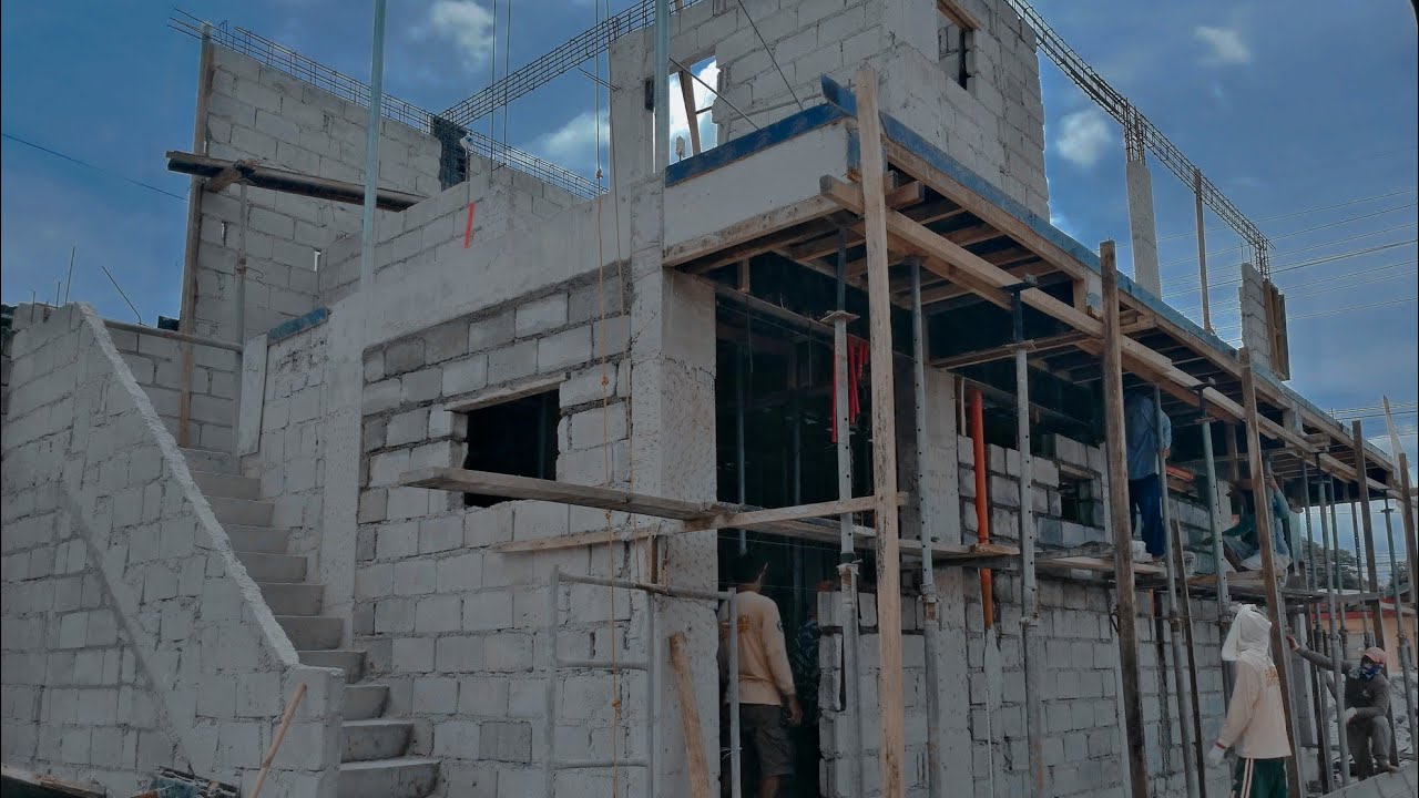 Part 9 completion of laying of CHB on 2nd floor & ground floor - YouTube