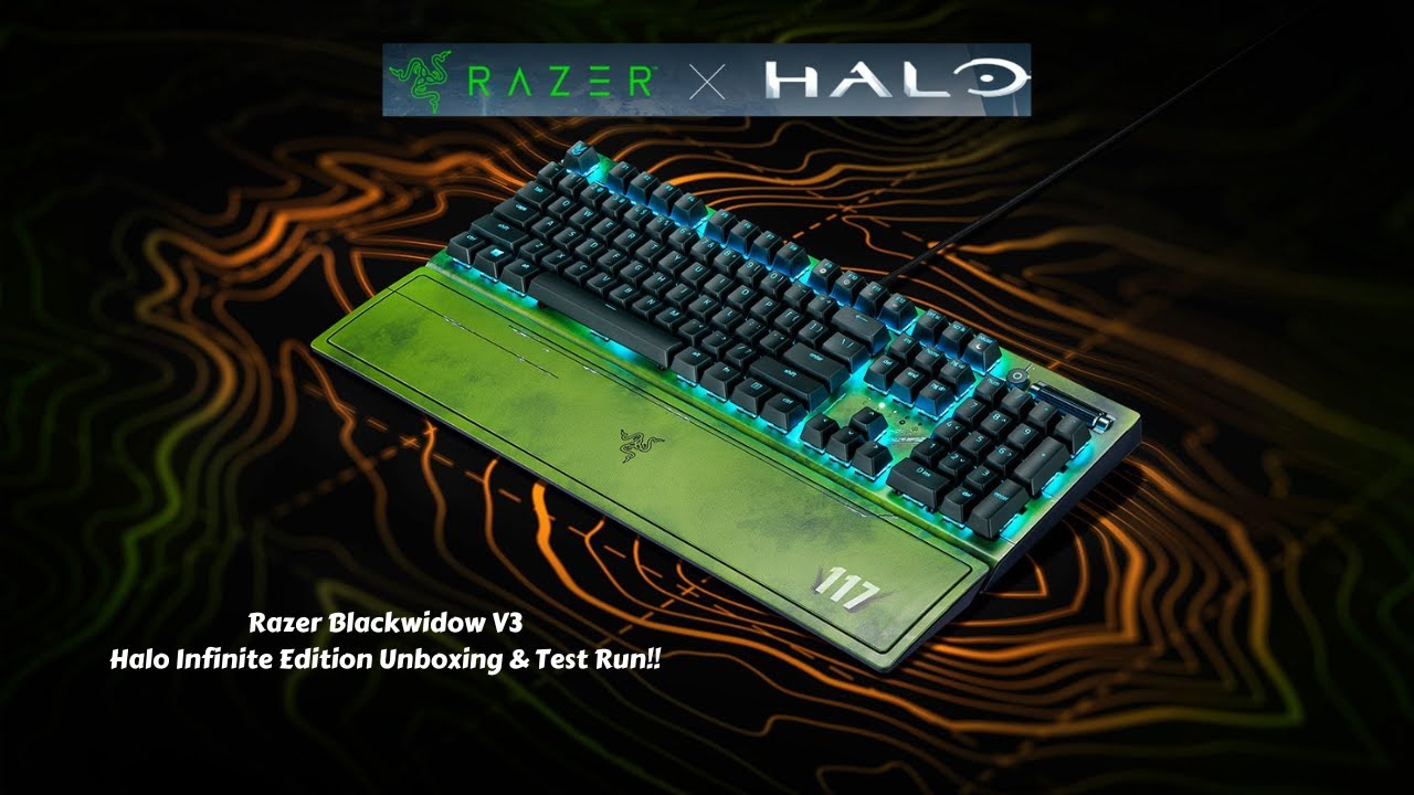 Razer Blackwidow V3 Keyboard Halo Infinite Edition Unboxing & Test Run ...