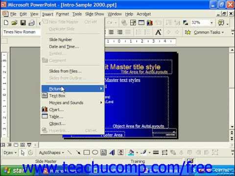 PowerPoint 2003 Tutorial Slide Master 2000 & 97 Microsoft Training Lesson 24.1 - YouTube