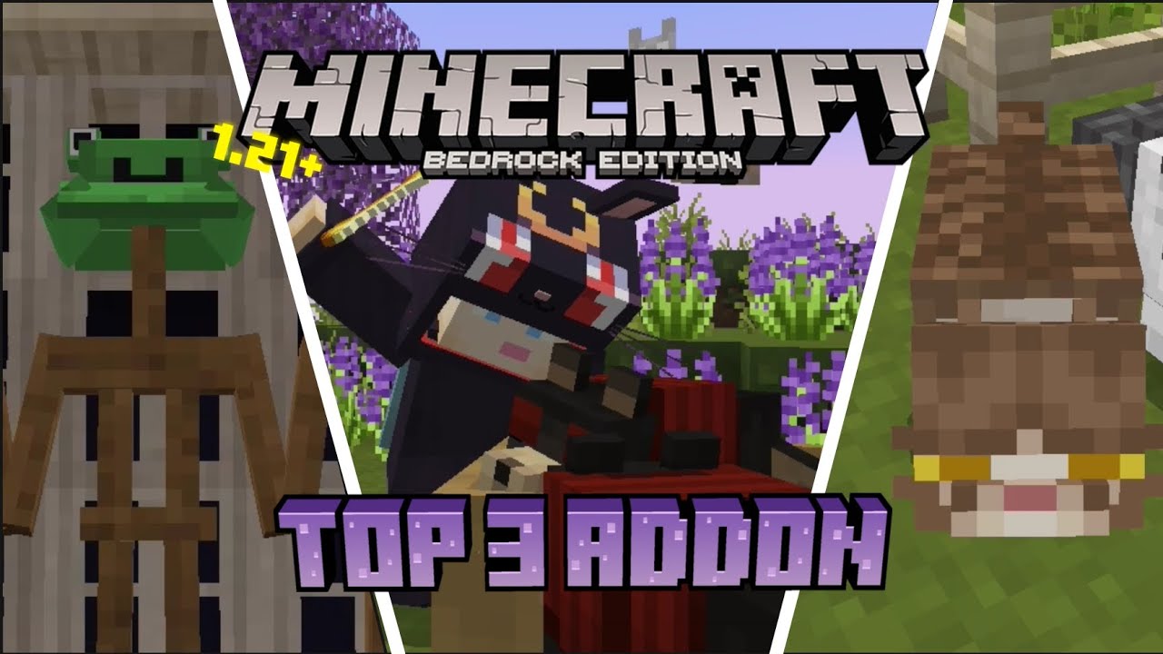 TOP 3 ADDONS for Minecraft PE/Bedrock 1.21+ - YouTube