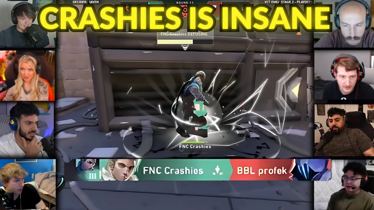 Valorant Streamers React To Fnatic Crashies's INSANE SHOCK Dart Clutch ...