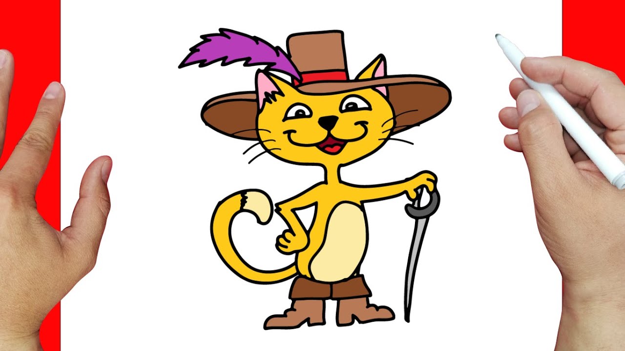 Cómo dibujar al gato con botas paso a paso | Dibujos fáciles - YouTube