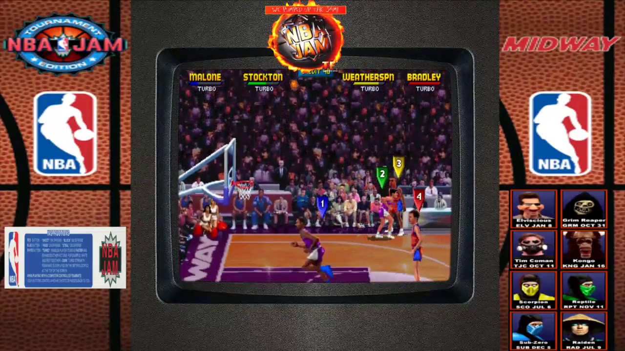 NBA Jam T.E. - 4 Player MAME Netplay - YouTube