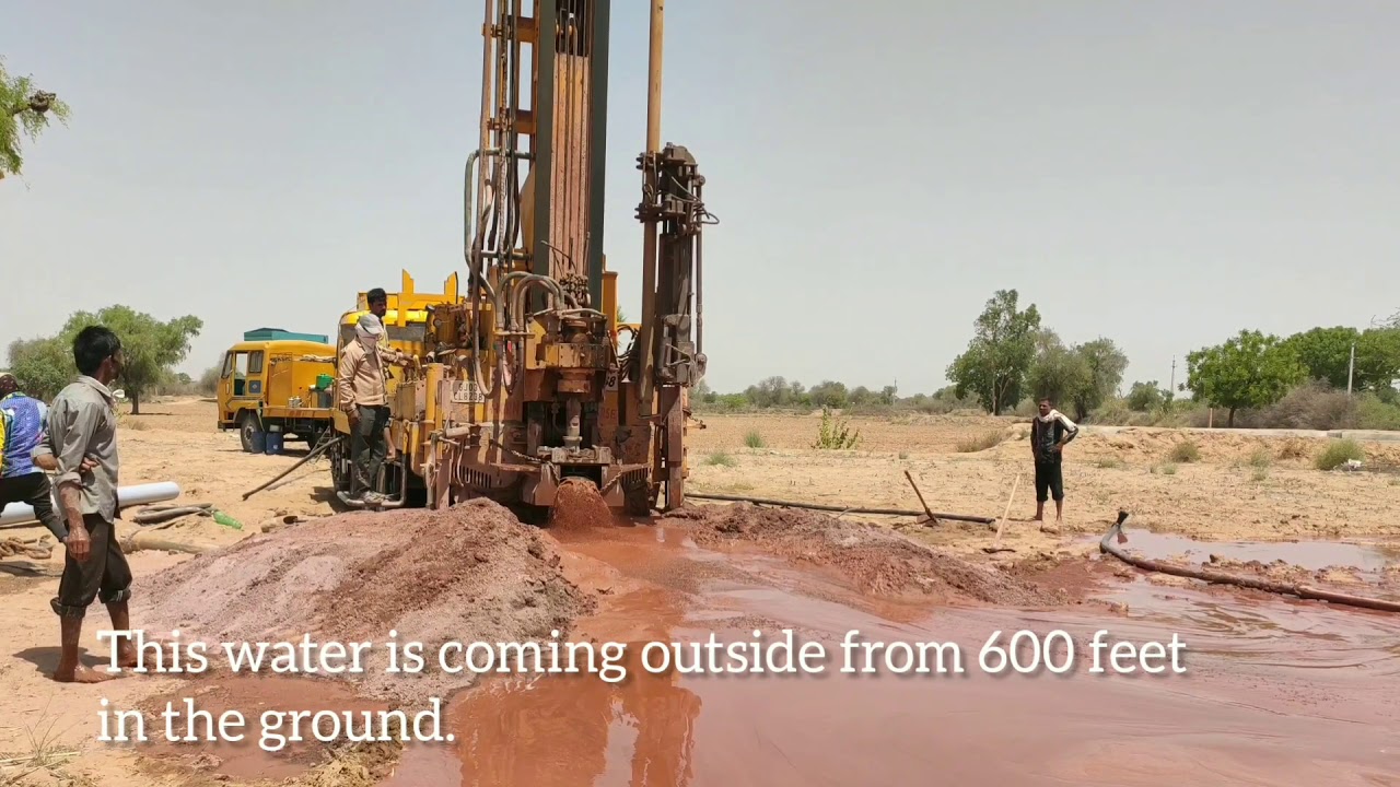 Tubewell excavation - ground water on 600 feet deep - YouTube