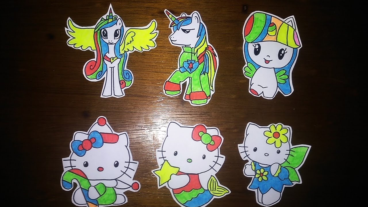 review my drawing Hello Kitty, My Little Pony, Unicorn - YouTube