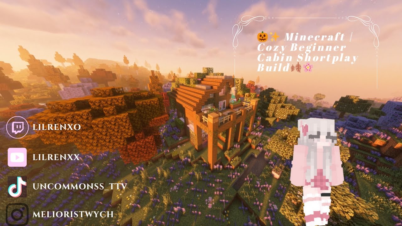 🎃 Minecraft | Cozy Beginner Cabin Build | Between The Lines 🍂🌸 - YouTube