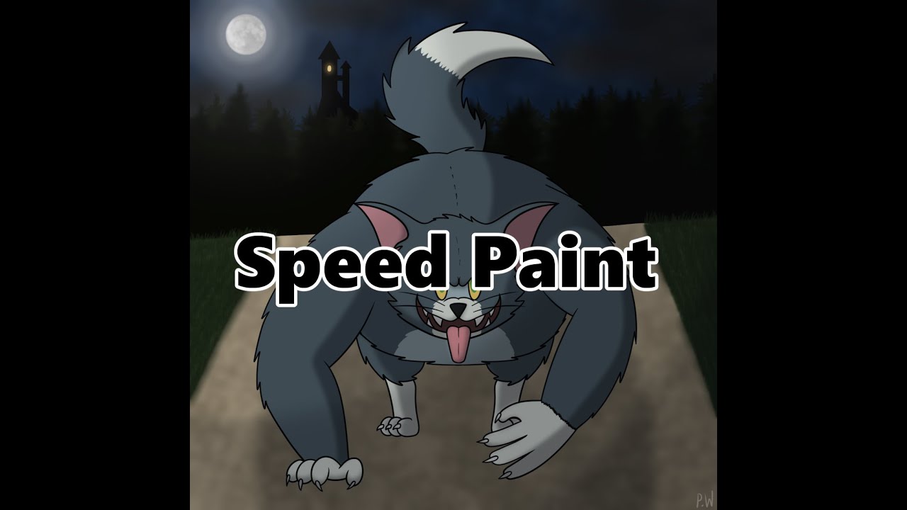 Were-Wednesday Werewolf Cat Speed Paint - YouTube