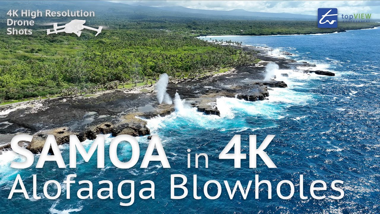 Alofaaga Blowholes, Samoa - 4K Drone Aerial Views - YouTube