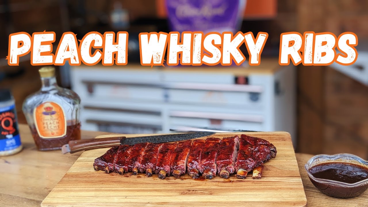 Peach Whisky Spare Ribs / Crown Royal Whisky Barrel Pellets - YouTube