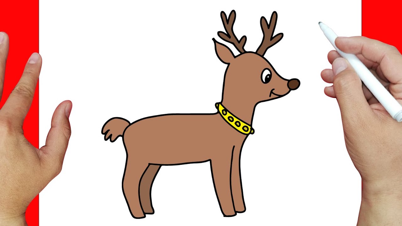 How to draw Christmas reindeer step by step - YouTube