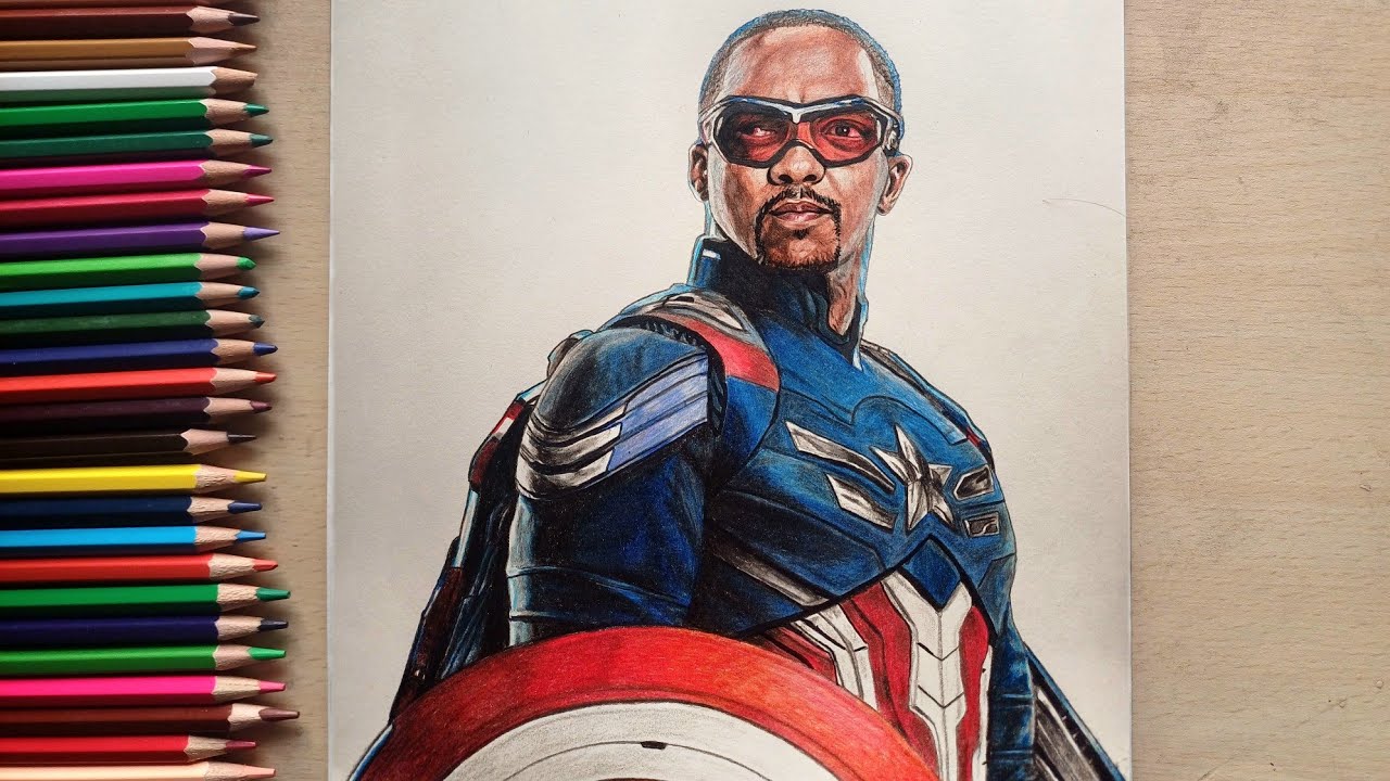 Drawing Captain America: Brave New World - Timelapse | Sayed's Arts - YouTube