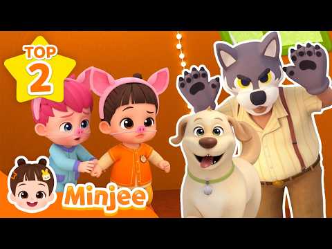 🐶 Look! A Puppy and a Wolf! 🐺 | Knock, Knock! Who's There? | Animal Songs | Minjee Nursery Rhymes