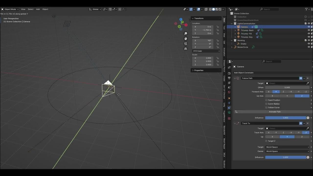 Blender: Using Camera Follow Path and Track to - YouTube