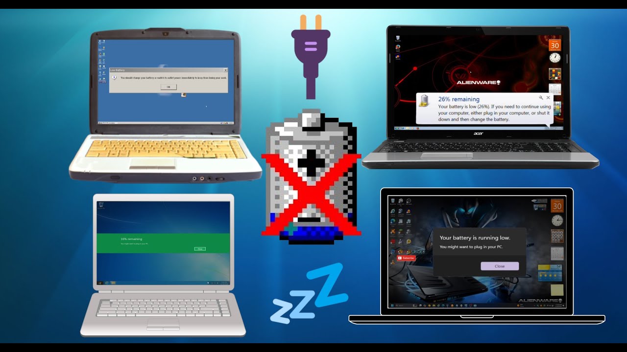 🪟 All Windows Laptop Low Battery Screens 🪫 - YouTube
