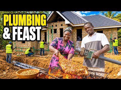 Plumbing Our Dream Home! 🏡 Getting Ready for Plastering + Giant Groundnut Goat Leg Feast
