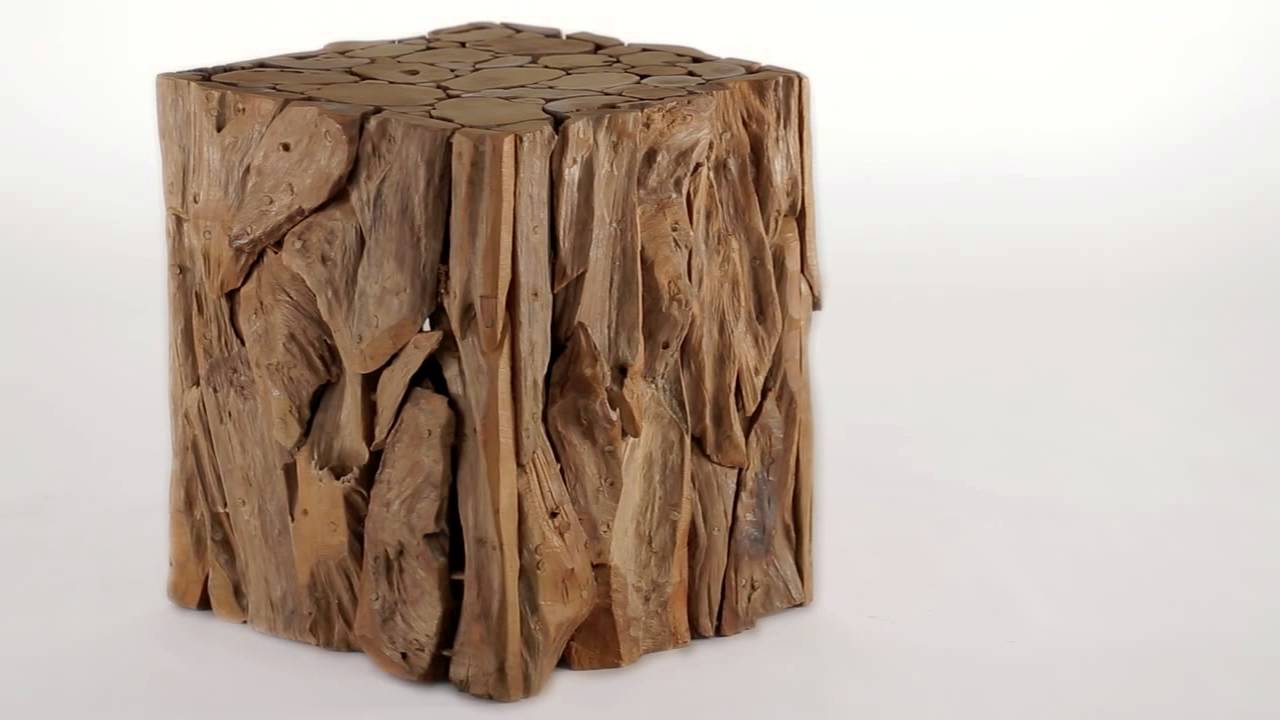 Teak Root Bunching Cube from Uttermost - YouTube