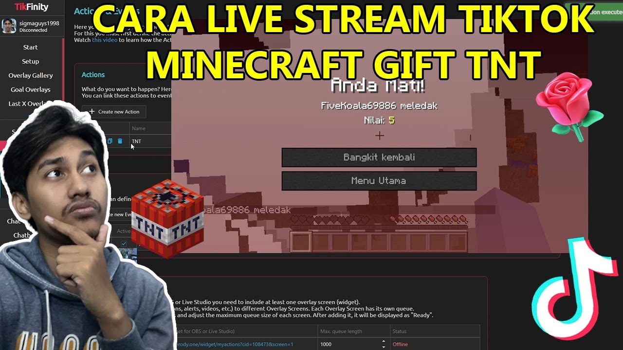 CARA LIVE STREAMING TIKTOK MINECRAFT BLOCK KELUAR GIFT TNT - YouTube