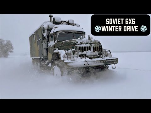 Snowy Day Drive: ZIL 131 6x6 Wakes Up at −14°C in Deep Snow