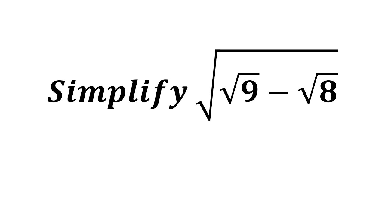 Simplifying radicals - double surd. Surds and indices class 10 - YouTube