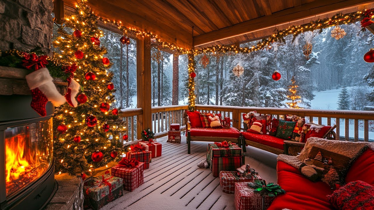 Cozy Living Room with Christmas Ambience 2025 🎄Relaxing Christmas Jazz ...