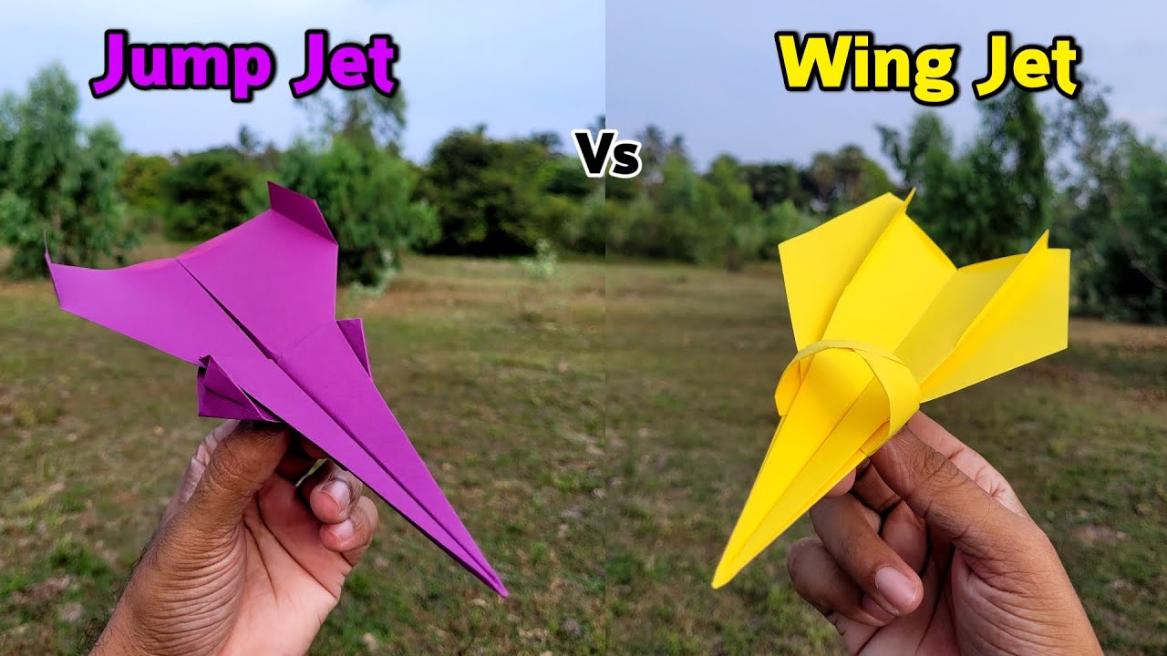Jump Jet vs Wing Jet Paper Aircrafts Flying Comparison and Making ...