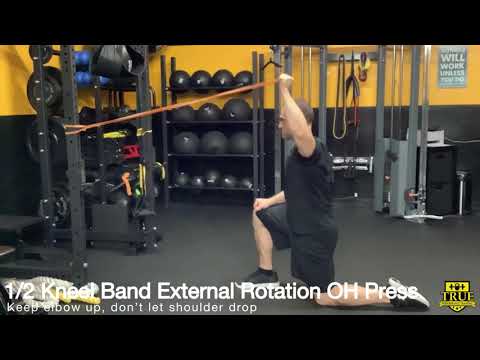 Half Kneeling External Rotation Overhead Press - YouTube
