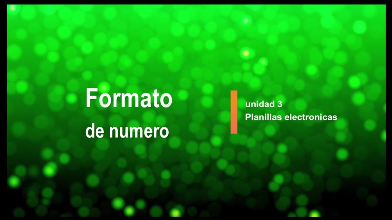 Formato de numero en Excel - YouTube