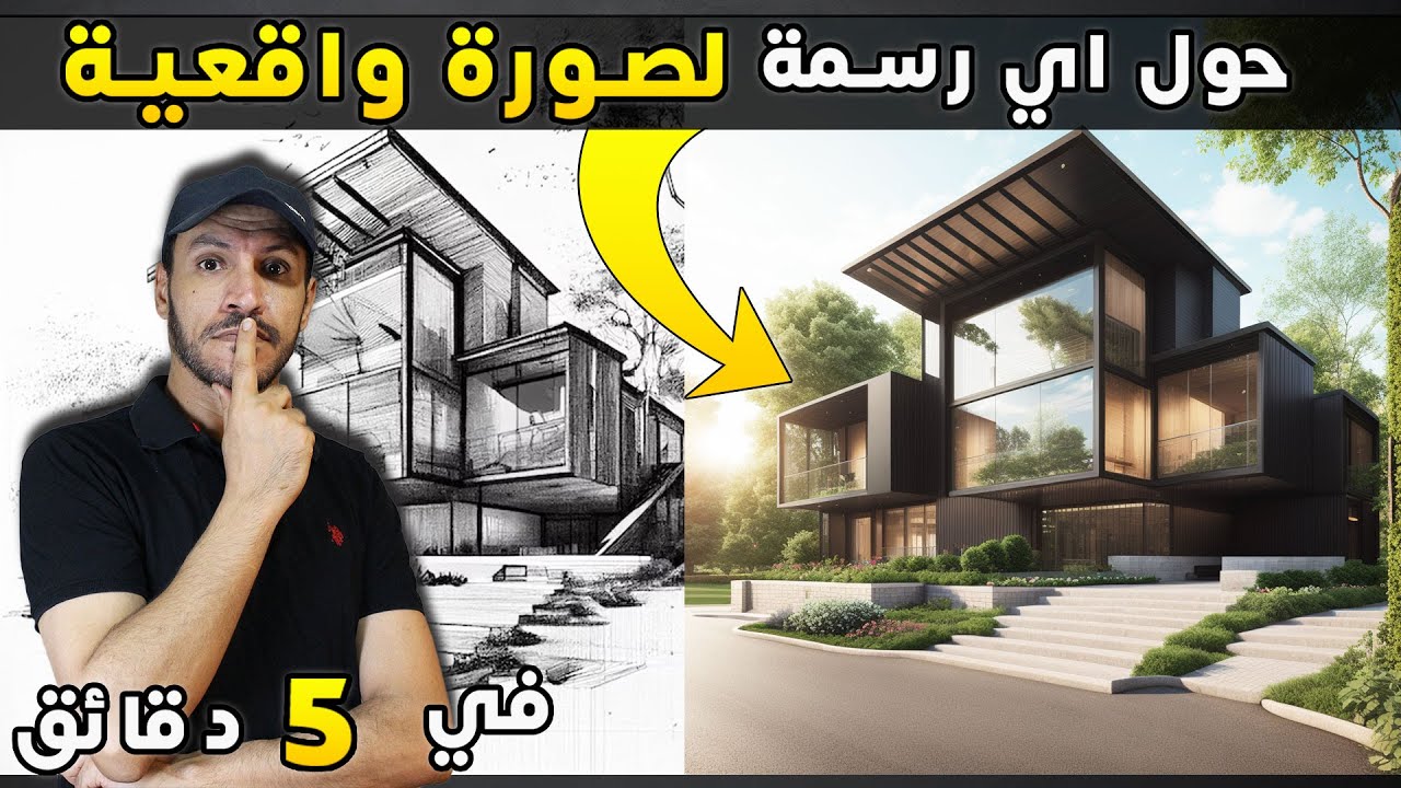 lookx ai render تحويل الرسم عماره هندسي - YouTube