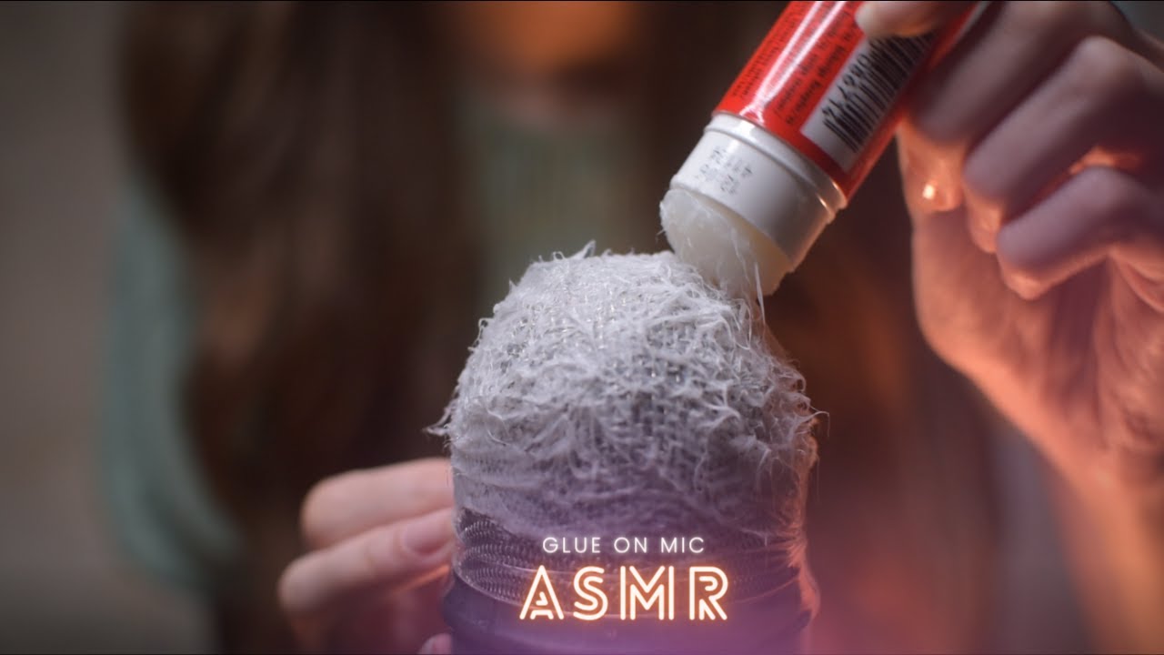 ASMR Tingly Glue Stick on Mic Sounds (NO TALKING) 🌟 Satisfying Plastic ...