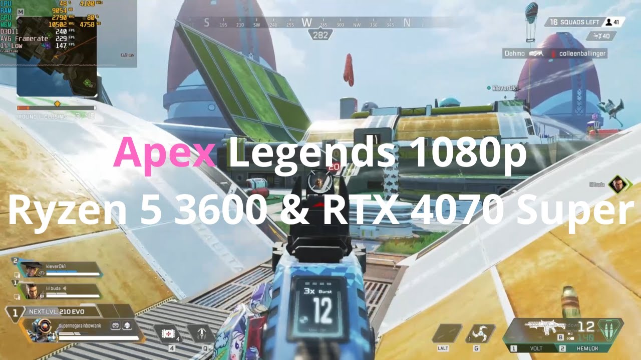 Apex Legends - Ryzen 3600 & RTX 4070 Super - 1080p Benchmark - YouTube