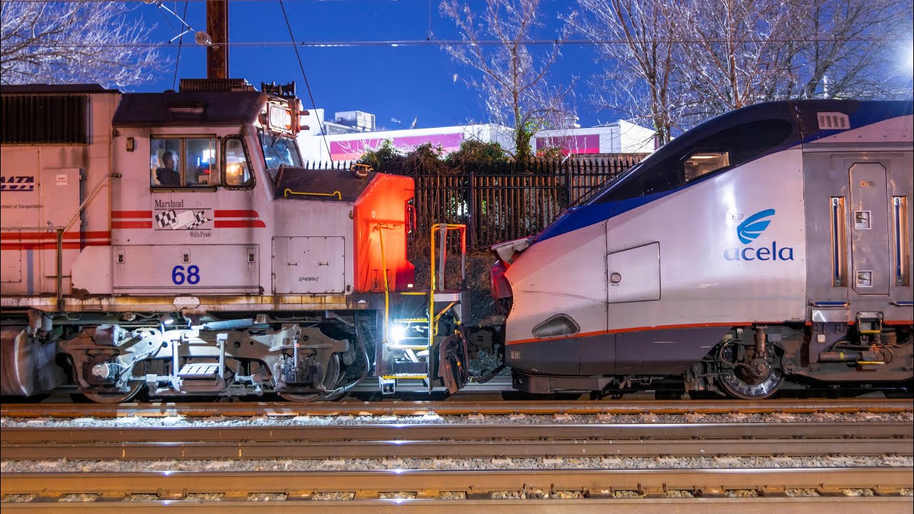 MARC Diesel Rescues Disabled Amtrak Acela Express with Destroyed ...